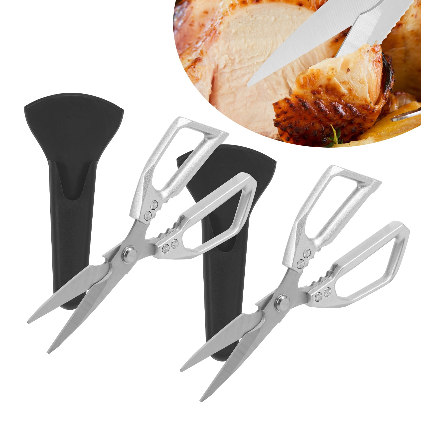 LINFANG Kitchen Scissor Stainless Steel Kitchen Shear with Protective Sheath Multifunctional ...