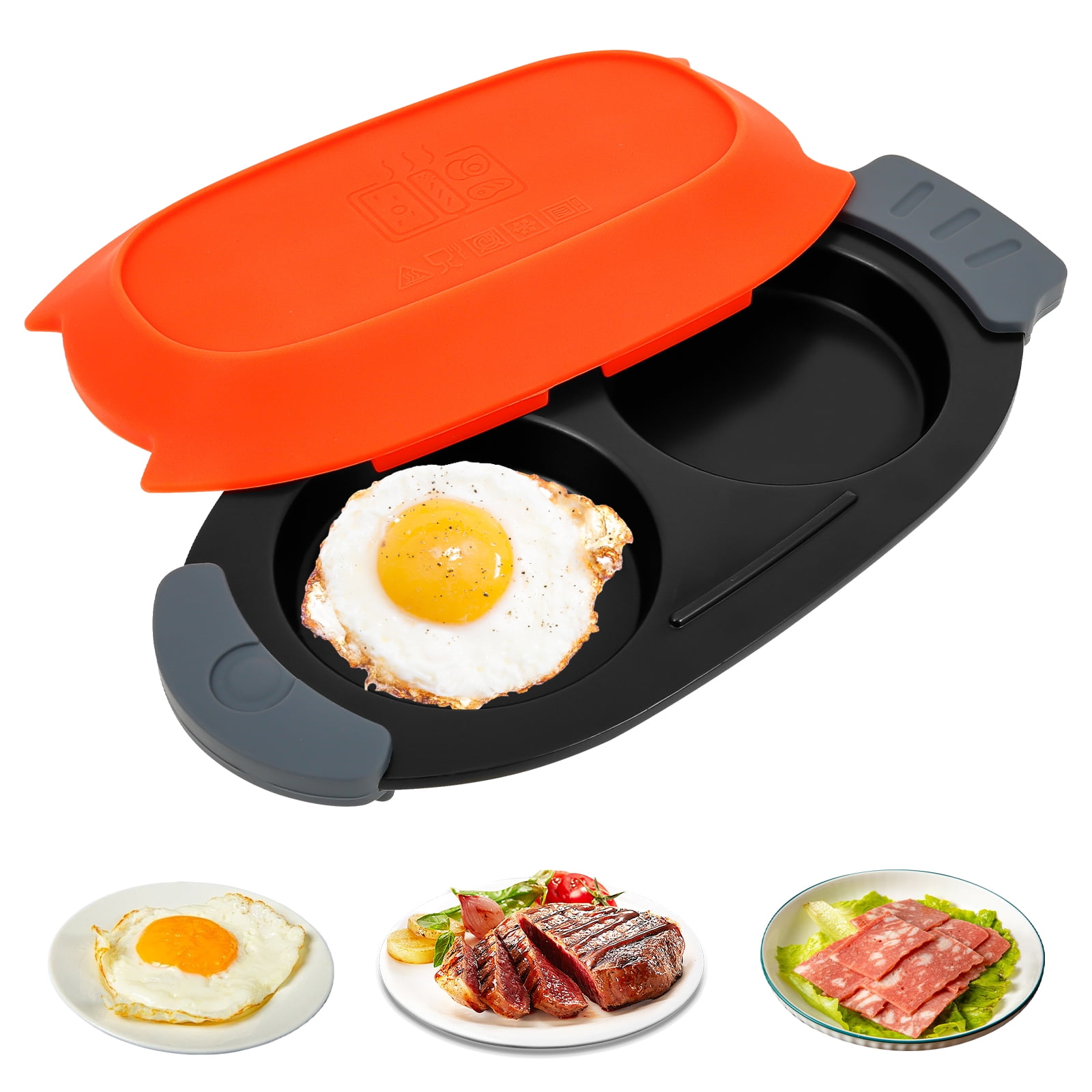 LINFANG Microwave Egg Cooker 2 Cavity Quick Heat Microwavable Egg Maker ...