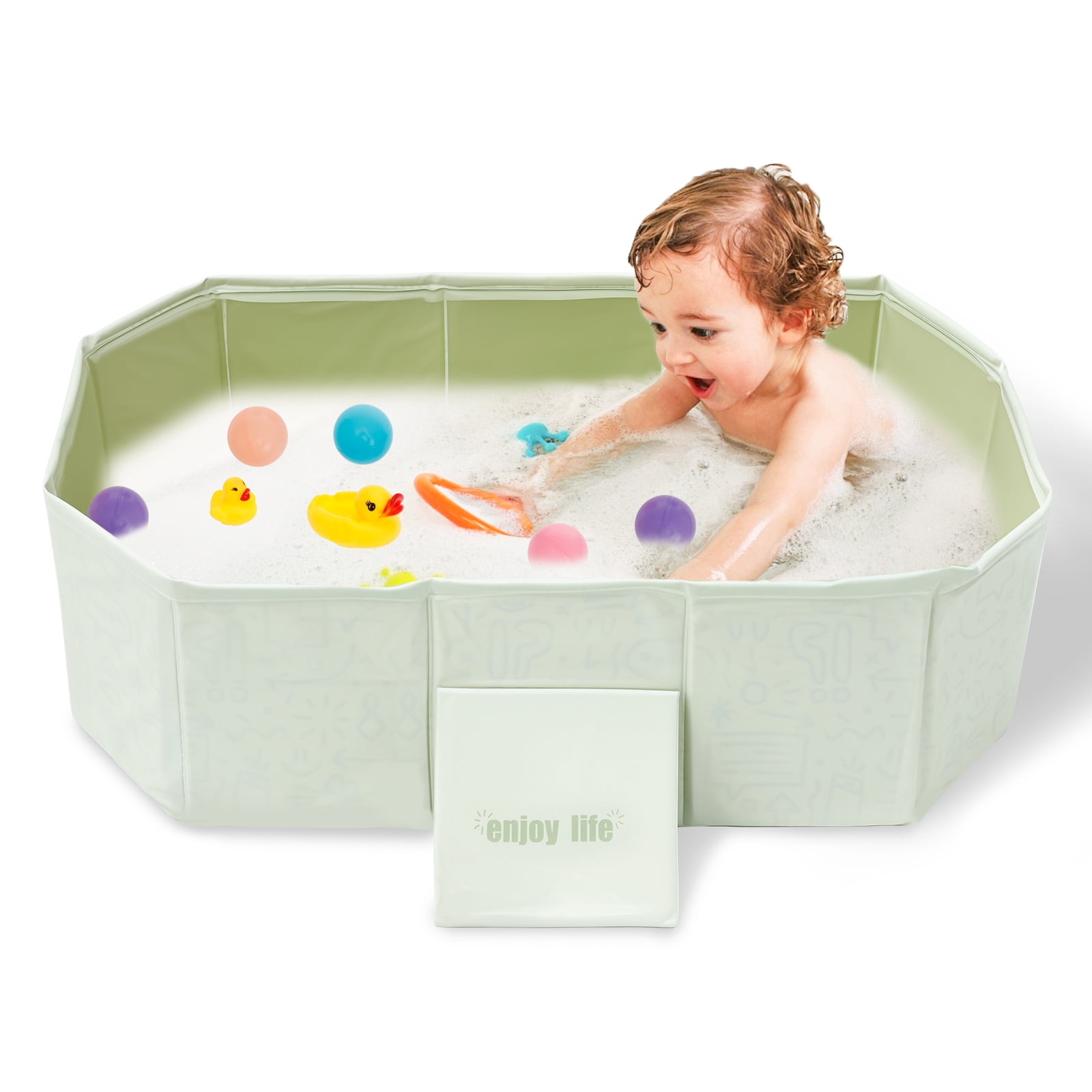 LINFANG PVC Foldable Baby Bath for Kid Pet Space Saving Toddler Infant ...