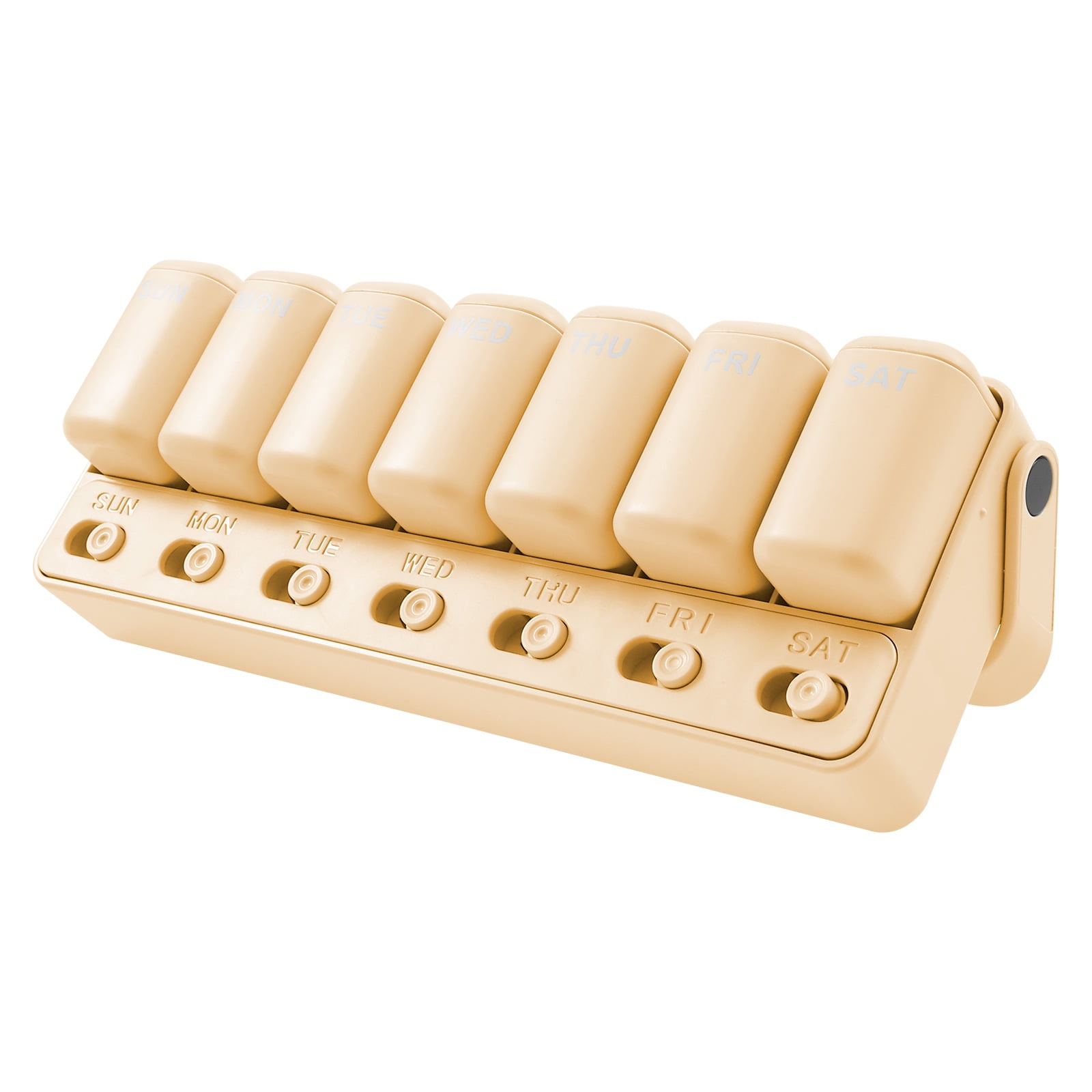 LINFANG Weekly Pill Box Seven Day Portable Pill Box Sliding Lid Design ...