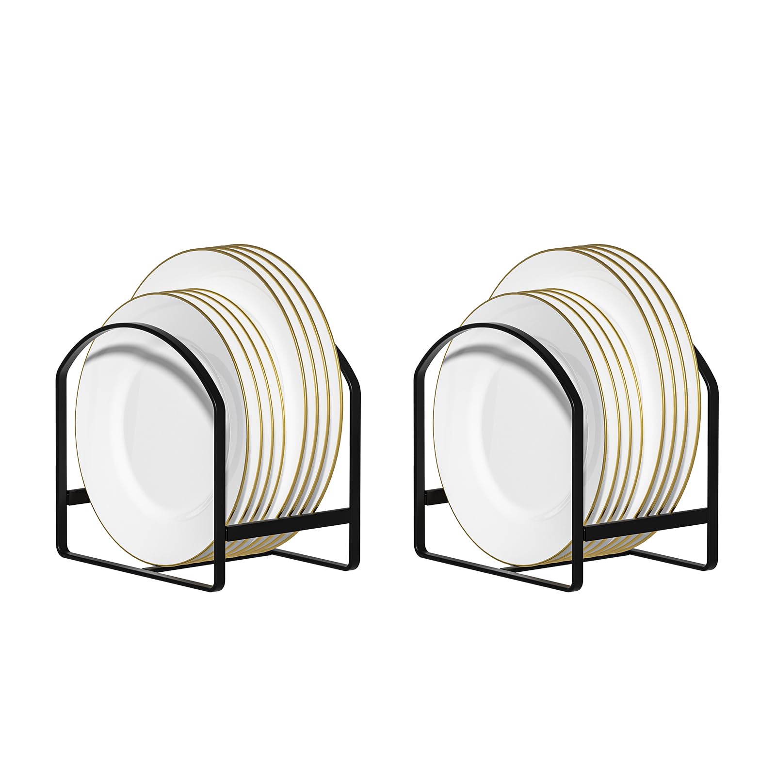 LINFIDITE 2 Pack Kitchen Plate Holder Organizer for Cabinet Space Saver ...