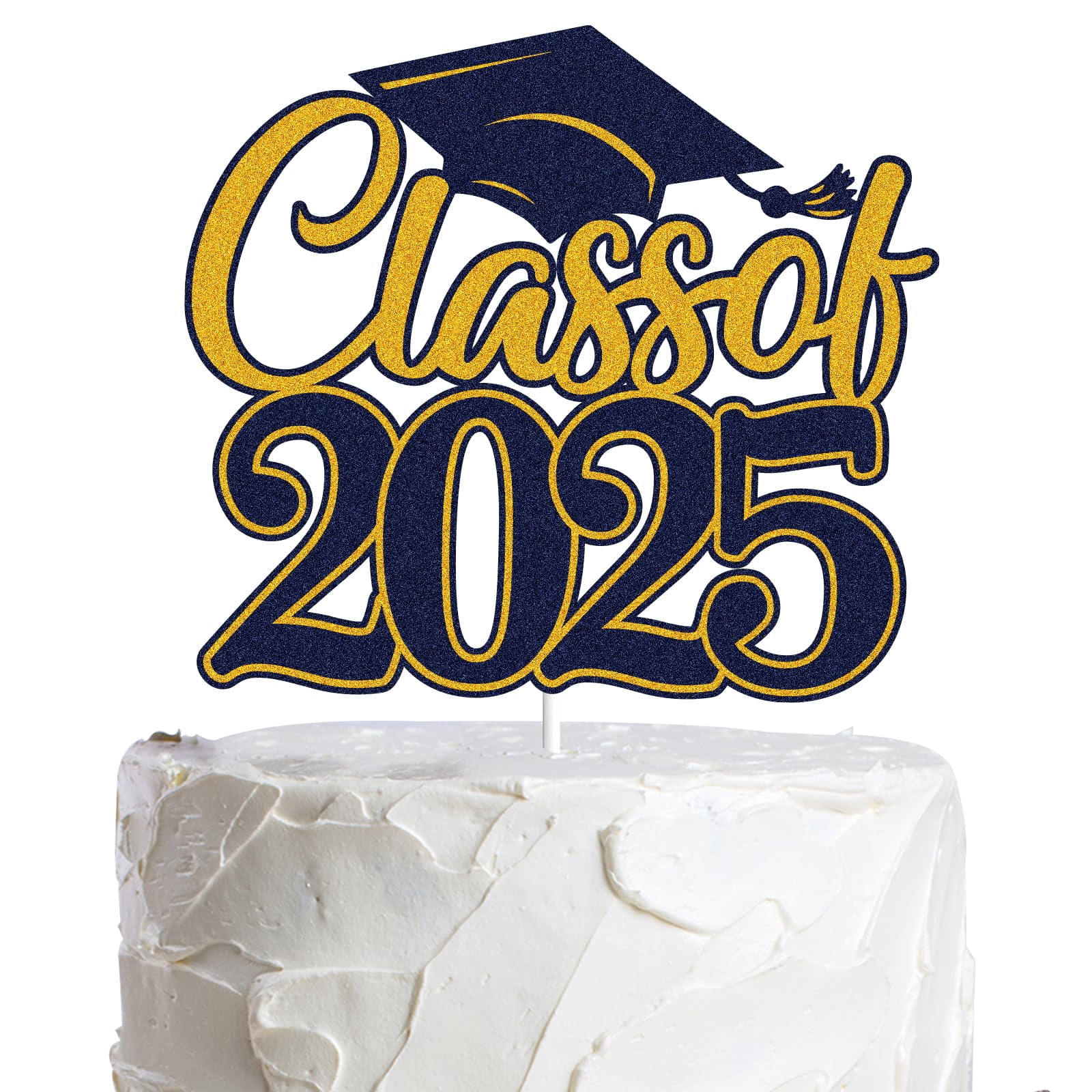 LINGBOOM Class of 2025 Graduation Cake Topper MDH1Purple Gold Glitter ...