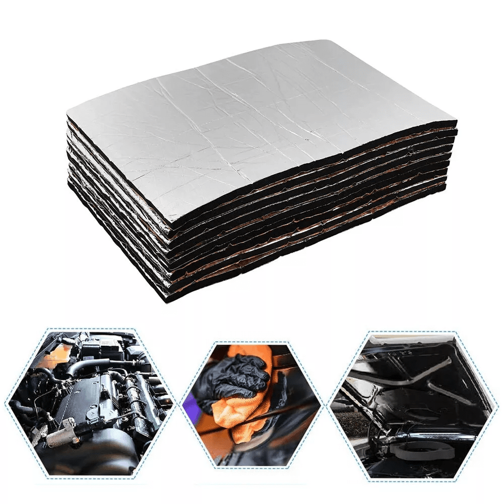 LINGDA 197mil 10.76sqft Car Heat Sound Insulation Deadener Noise Mat 15 ...