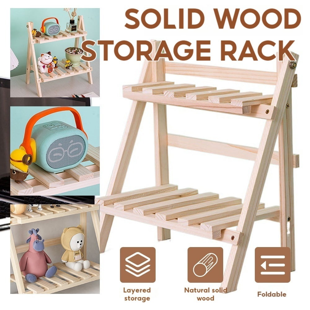 LINGJIA 2-Tier Foldable Desktop Storage Organizer Countertop Storage ...