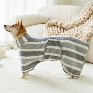 AUTOWT Dog Bathrobe Towel, Super Absorbent Dog Drying Coat Warming Bath ...
