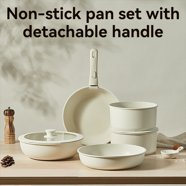 Innerwell 7pcs Nonstick Pots and Pans Set Cookware Detachable Handle ...