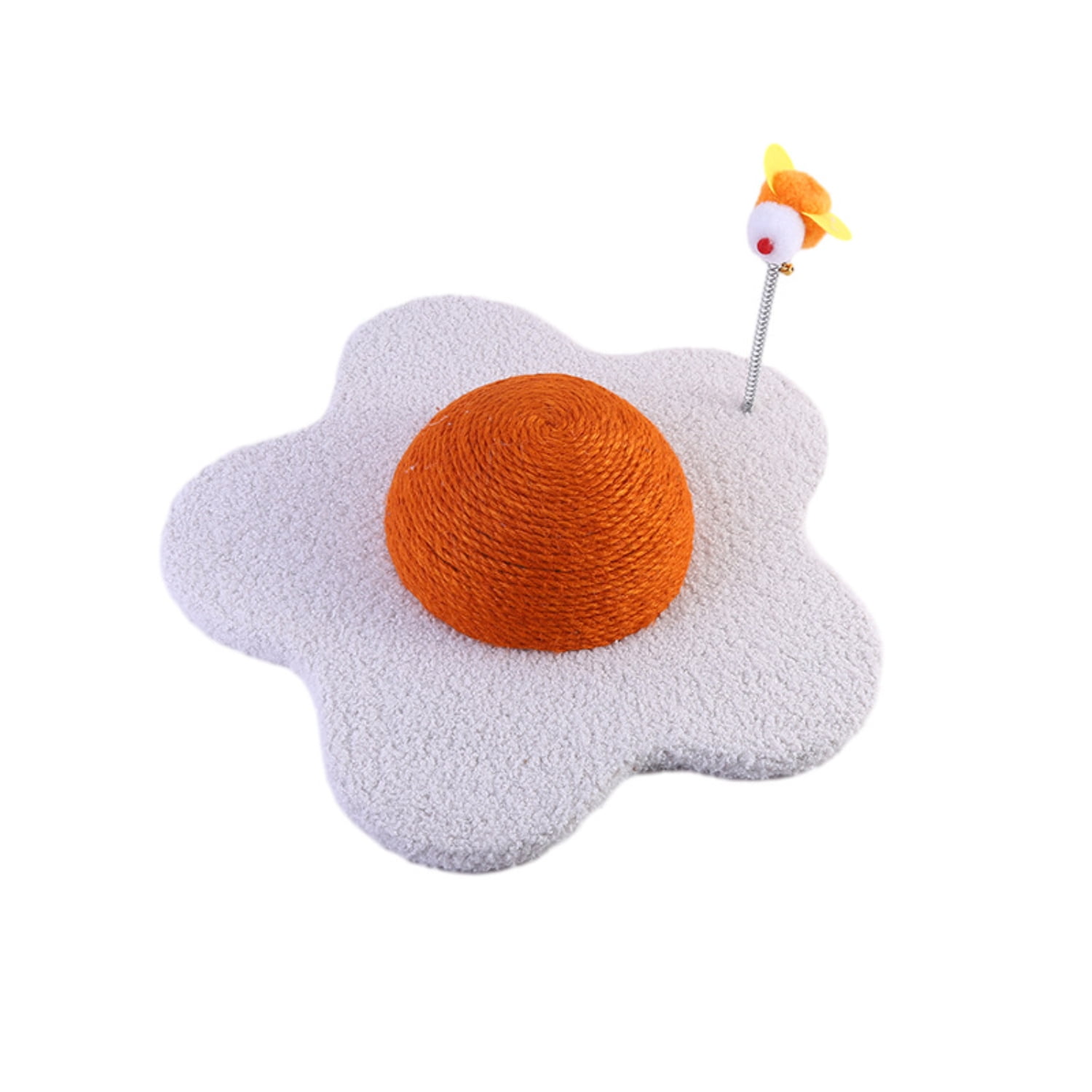 LINGJIA White Flower Cat Scratching Post Pet Toy Interactive Kitten Toy ...