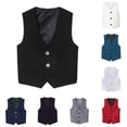 LINGLANG Boys Formal Suit Vest Slim Fit Sleeveless Dress Waistcoat ...