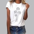 LINGLANG Women's Graphic Lettering Short Sleeve T-Shirt Classic ...