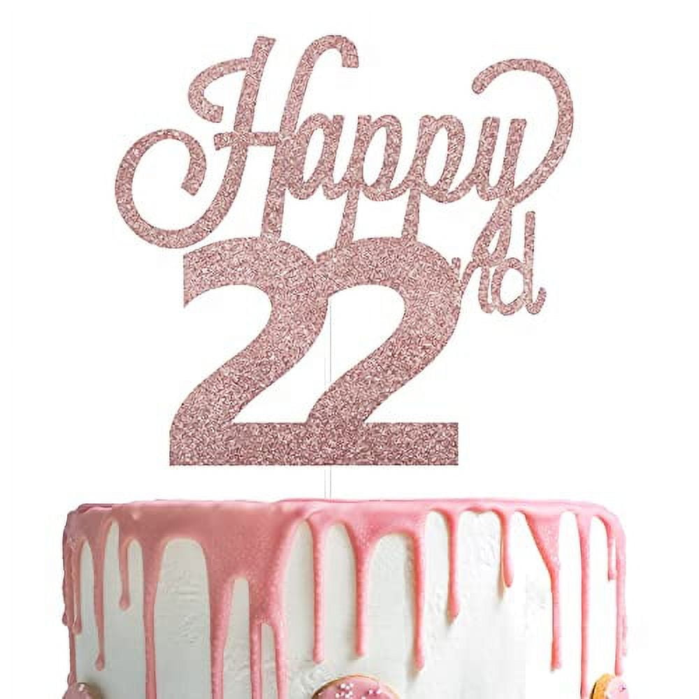 Lingteer Happy 22nd Birthday Cake Topper Cheers To 22nd