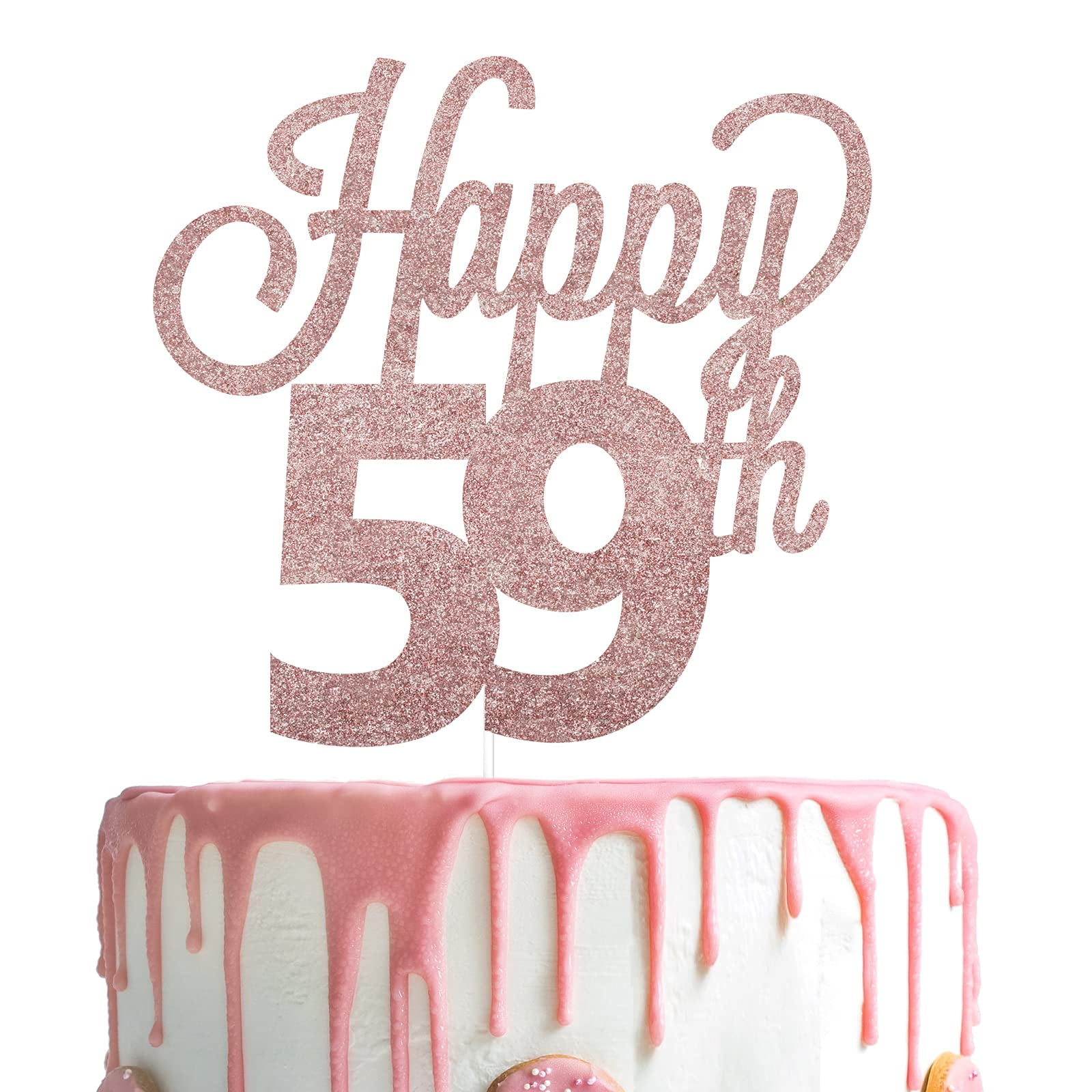 LINGTEER Happy 59th Birthday Cake Topper COC1- Cheers to 59 Years Old ...