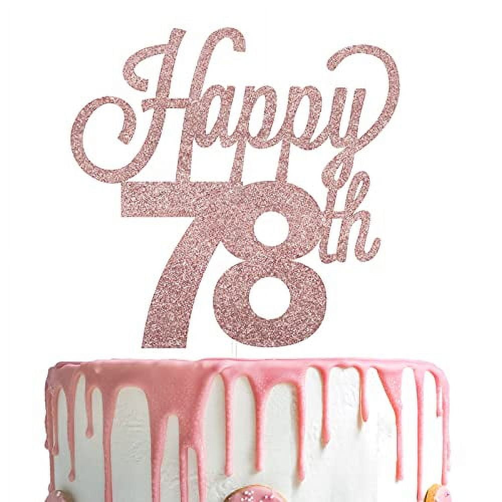 LINGTEER Happy 78th Birthday Cake Topper - Cheers to 78th Birthday 78 ...