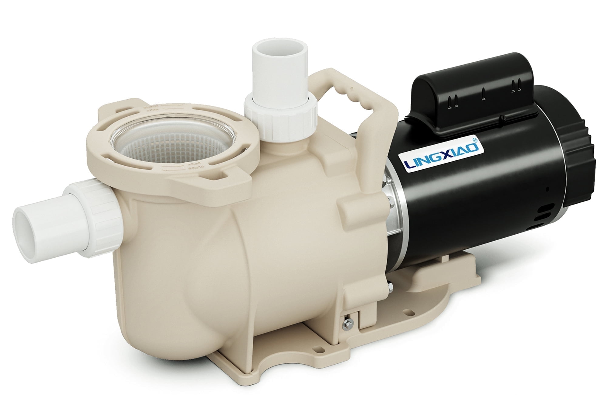 LINGXIAO Single Speed Pool Pump 1.5HP, 115/208-230V, 6340GPH, In/Above ...