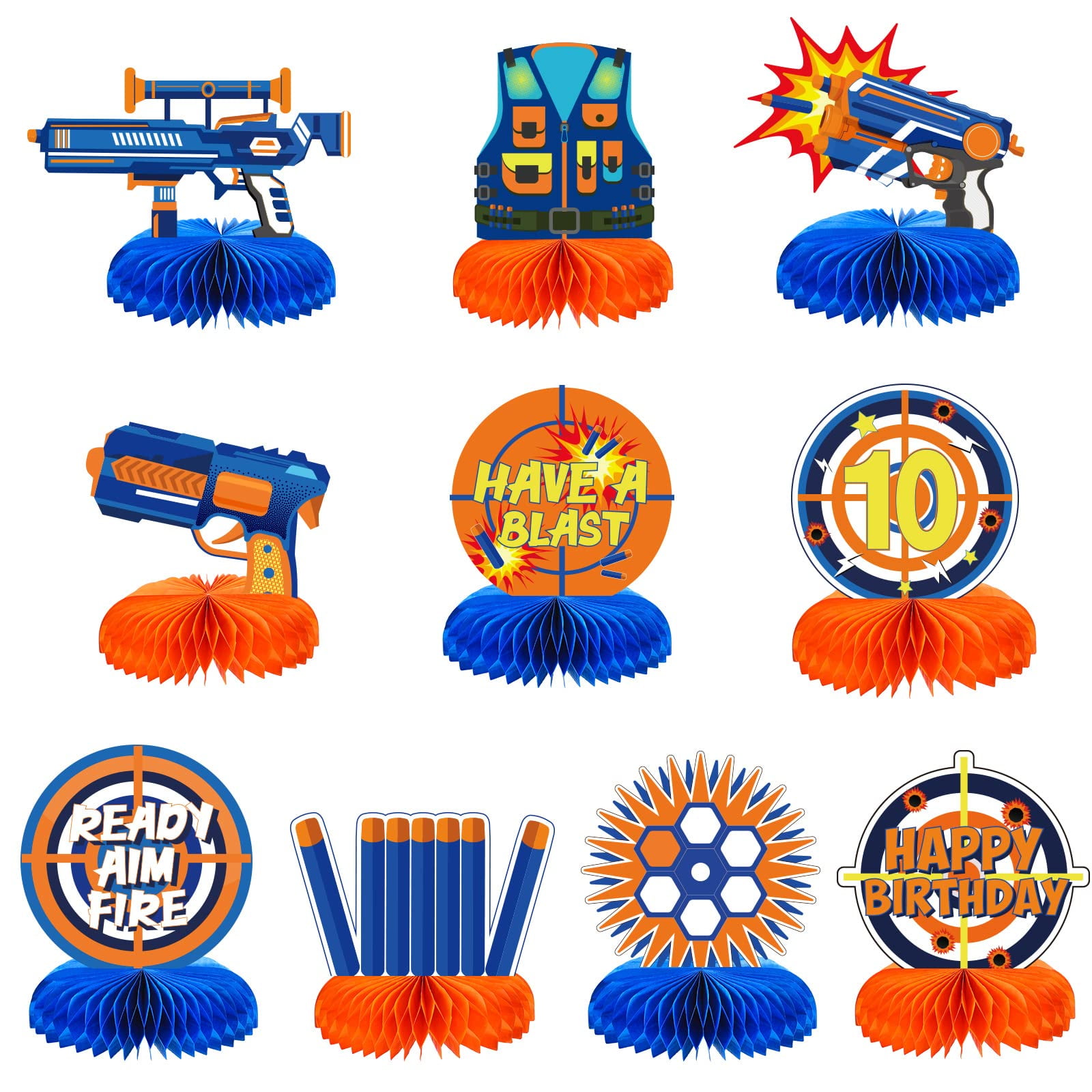 LINGXIU 10 PiecesUMRT Dart War Party Decorations Nerf Dart War Gun ...
