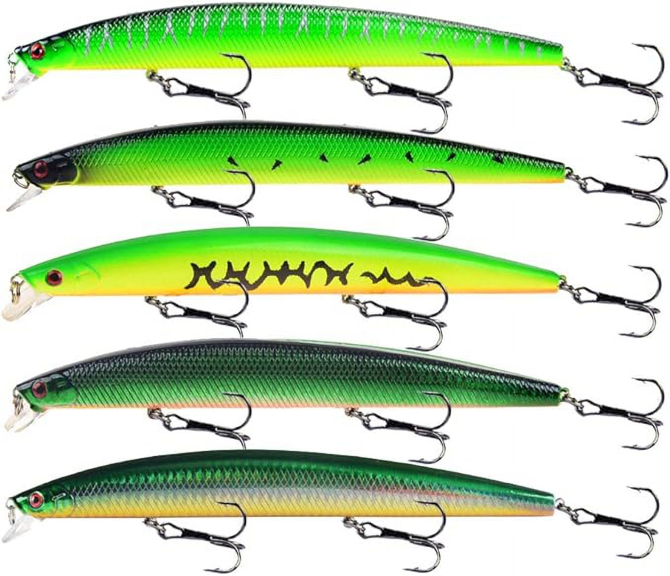 LINGYUE Fishing Lures Minnow VIB Popper Hard Bait Lures with Treble ...