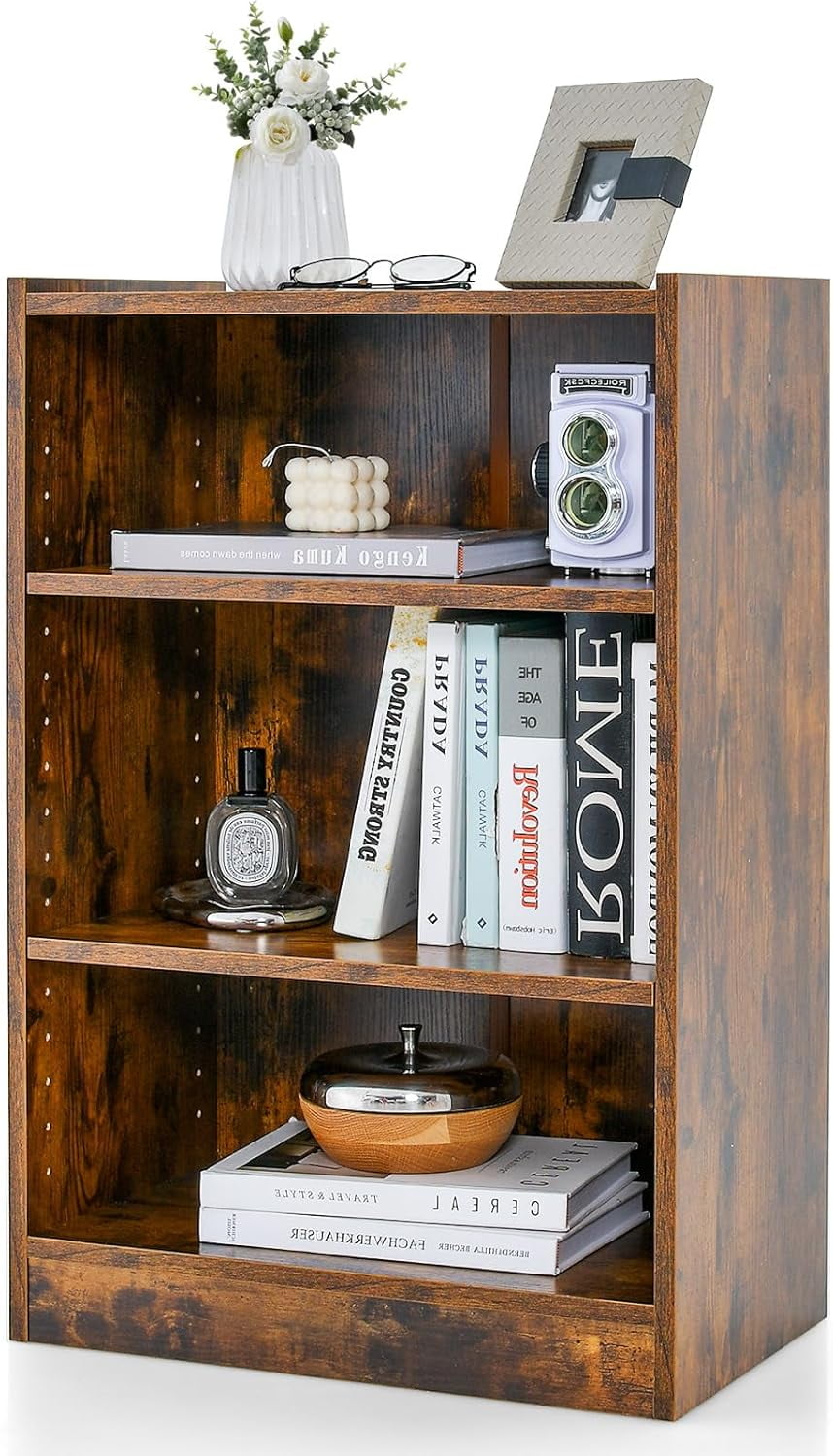 LINJH 3 Shelf Bookcase, Floor Standing Cube Storage Organizer with ...