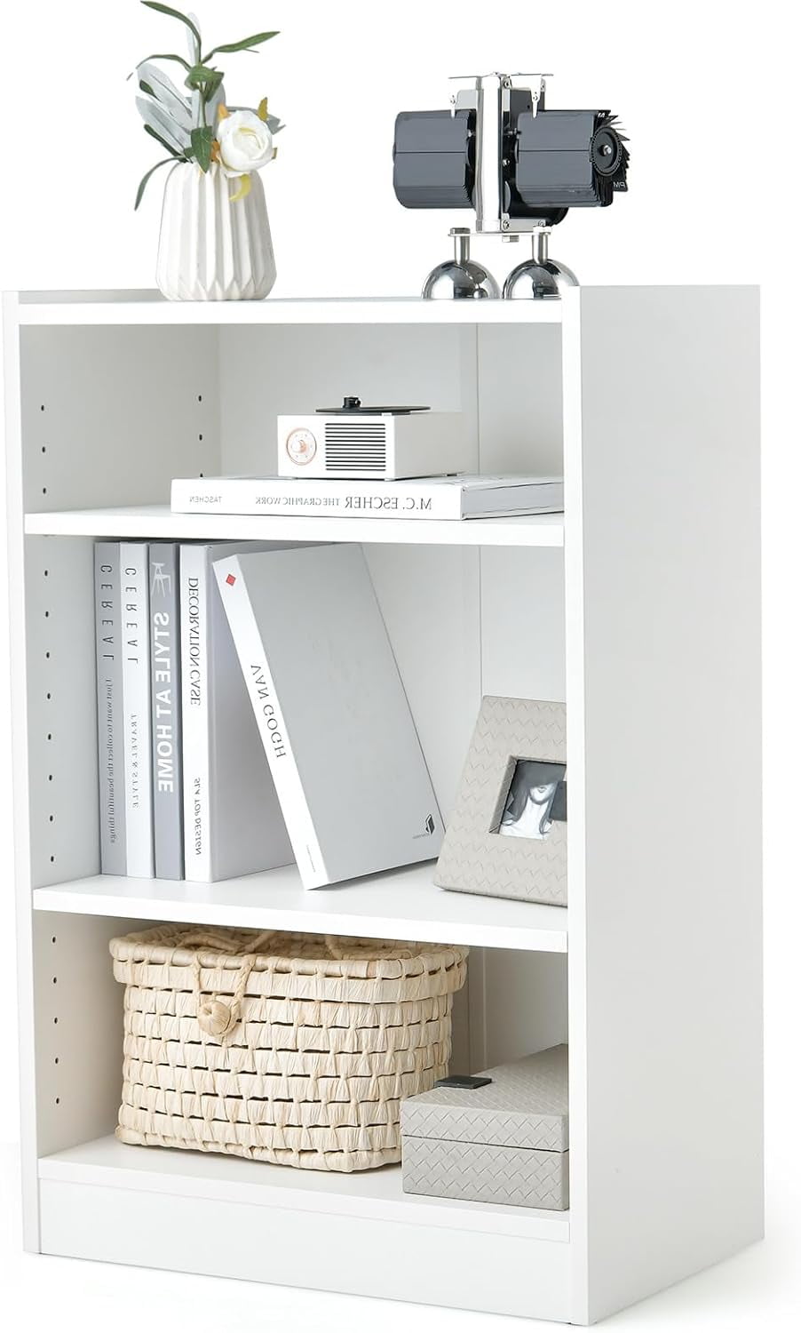 LINJH 3 Shelf Bookcase, Floor Standing Cube Storage Organizer with ...