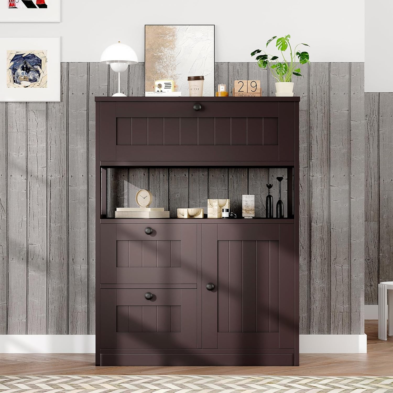 LINJH Bathroom Cabinet, Modern Bathroom Floor Storage Cabinet Organizer ...