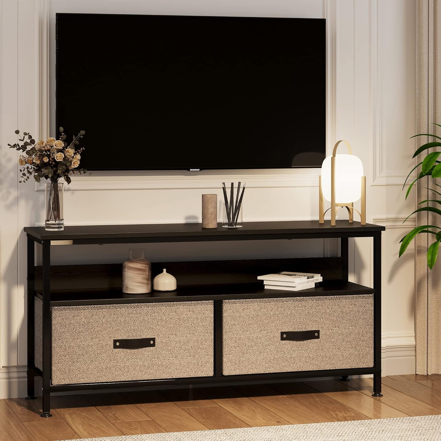LINJH Dresser TV Stand,Entertainment Center with Storage, 50 Inch TV ...