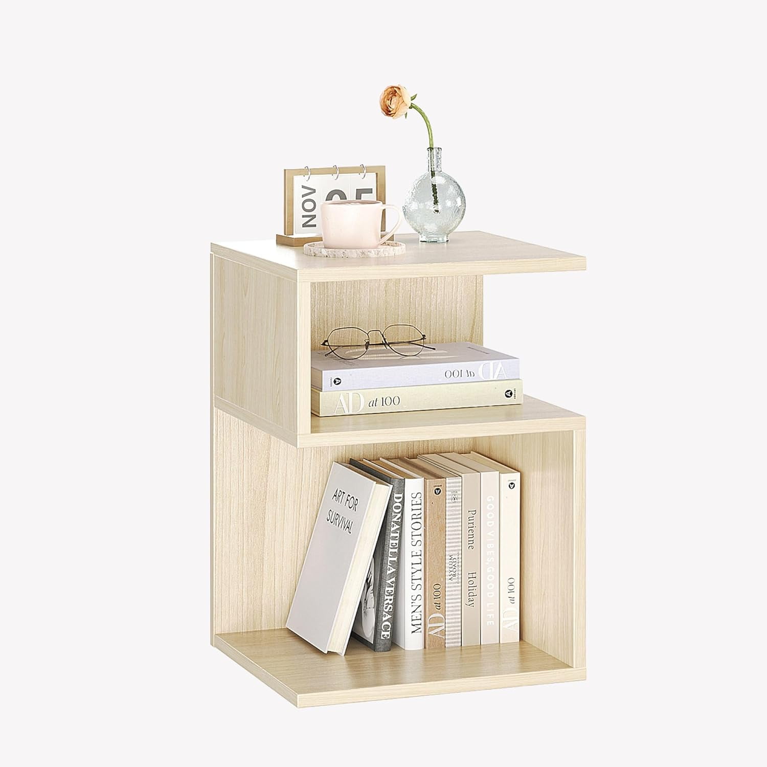LINJH S Minimalist 3 Tier End Table - Minimalist 3-Tier Wood Nightstand ...