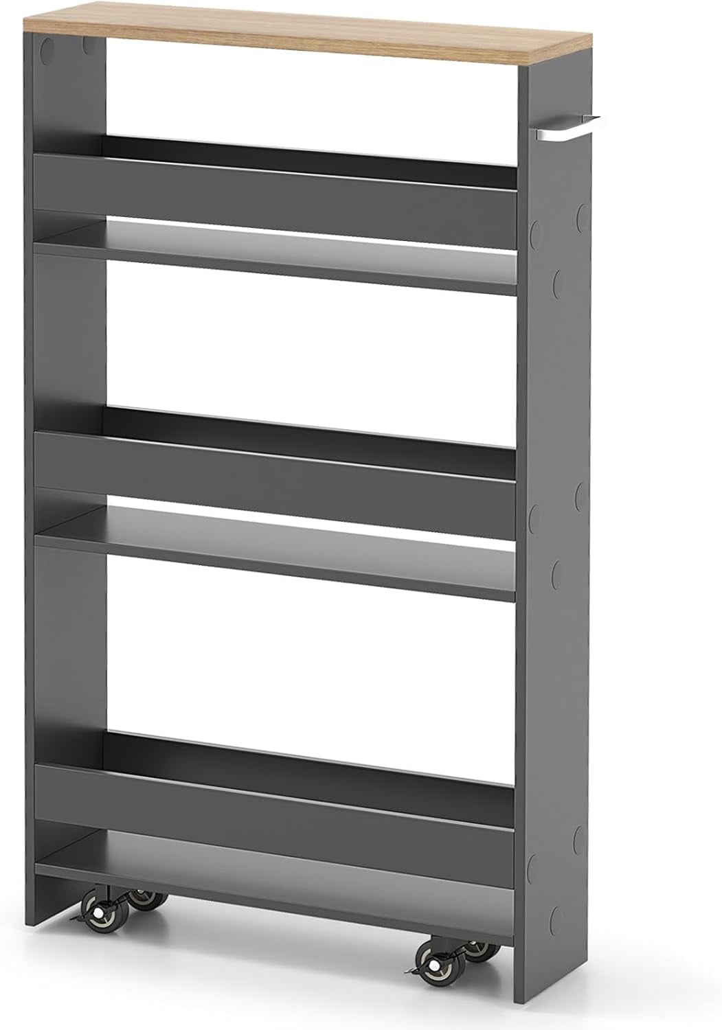 LINJH Slim Rolling Storage Cart, 4-Tier Freestanding Slim Storage Cart ...