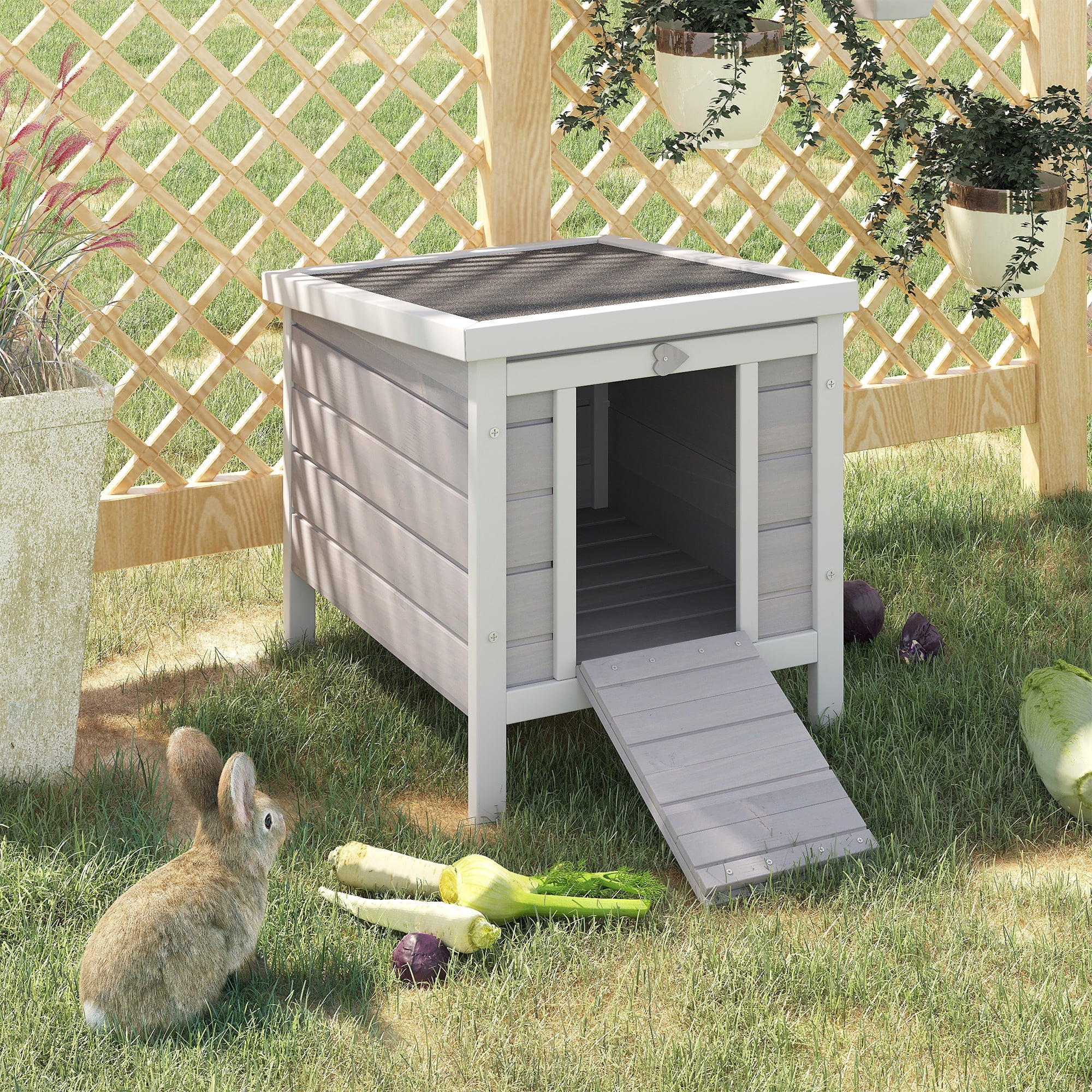 LINJH Small Cute Cat House w/ Hatch Door, Resistance to Weather ...
