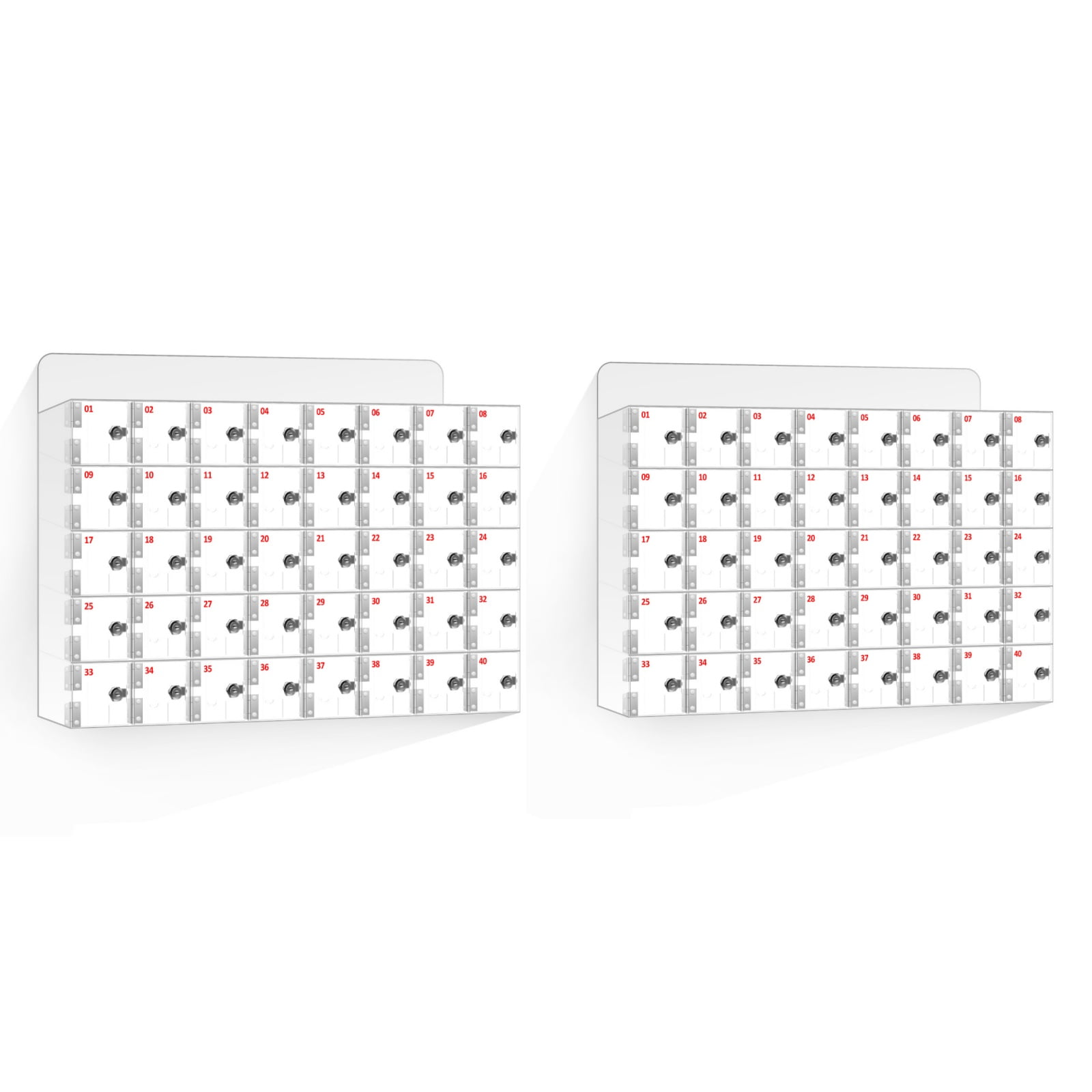 LINJI 2 Pcs 33x20.6x7.2in Cell Phone Storage Locker - 40-slot Wall ...