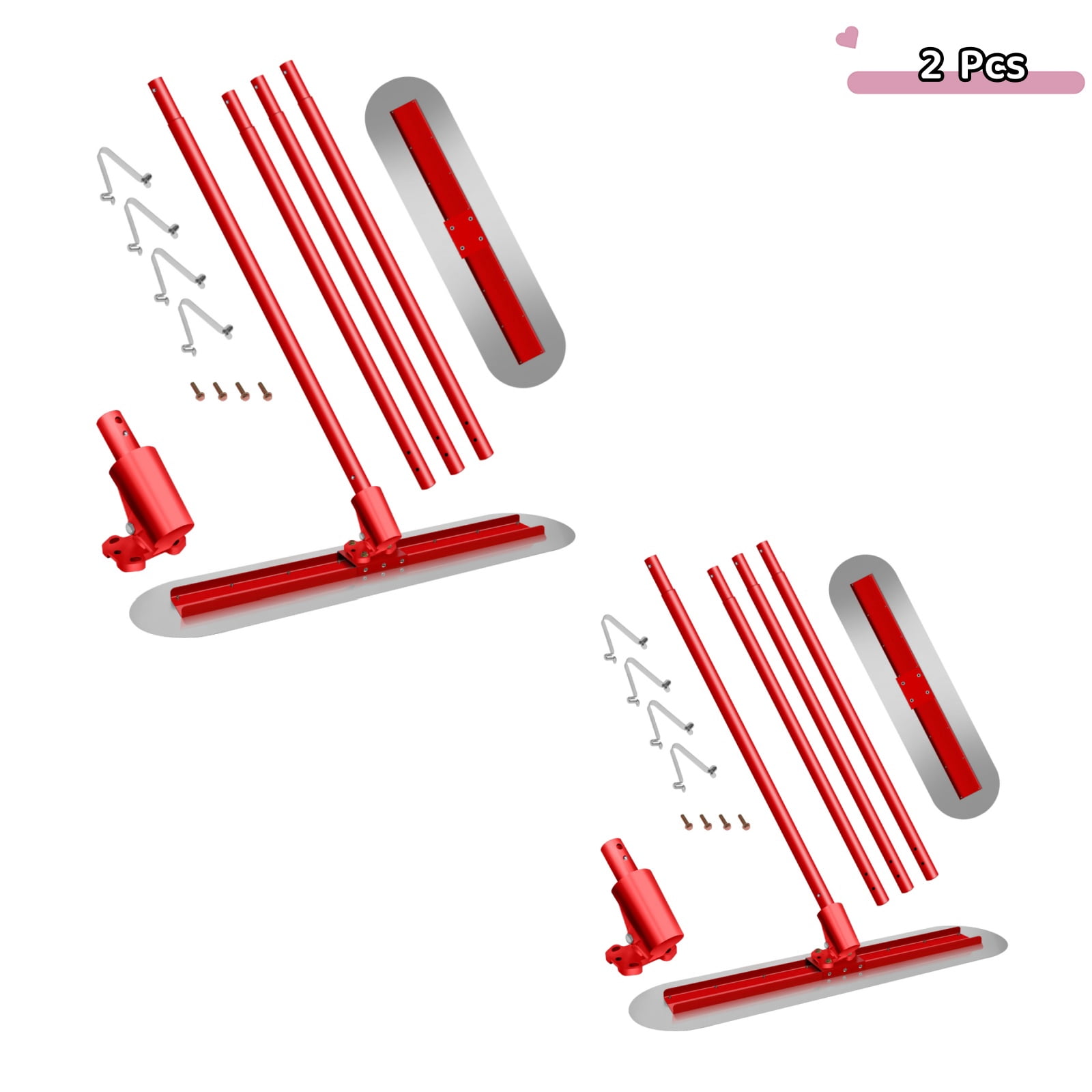 LINJI 2 Pcs Aluminum 4-handle Concrete Cow Float - 47.2''x11.8'' Trowel ...