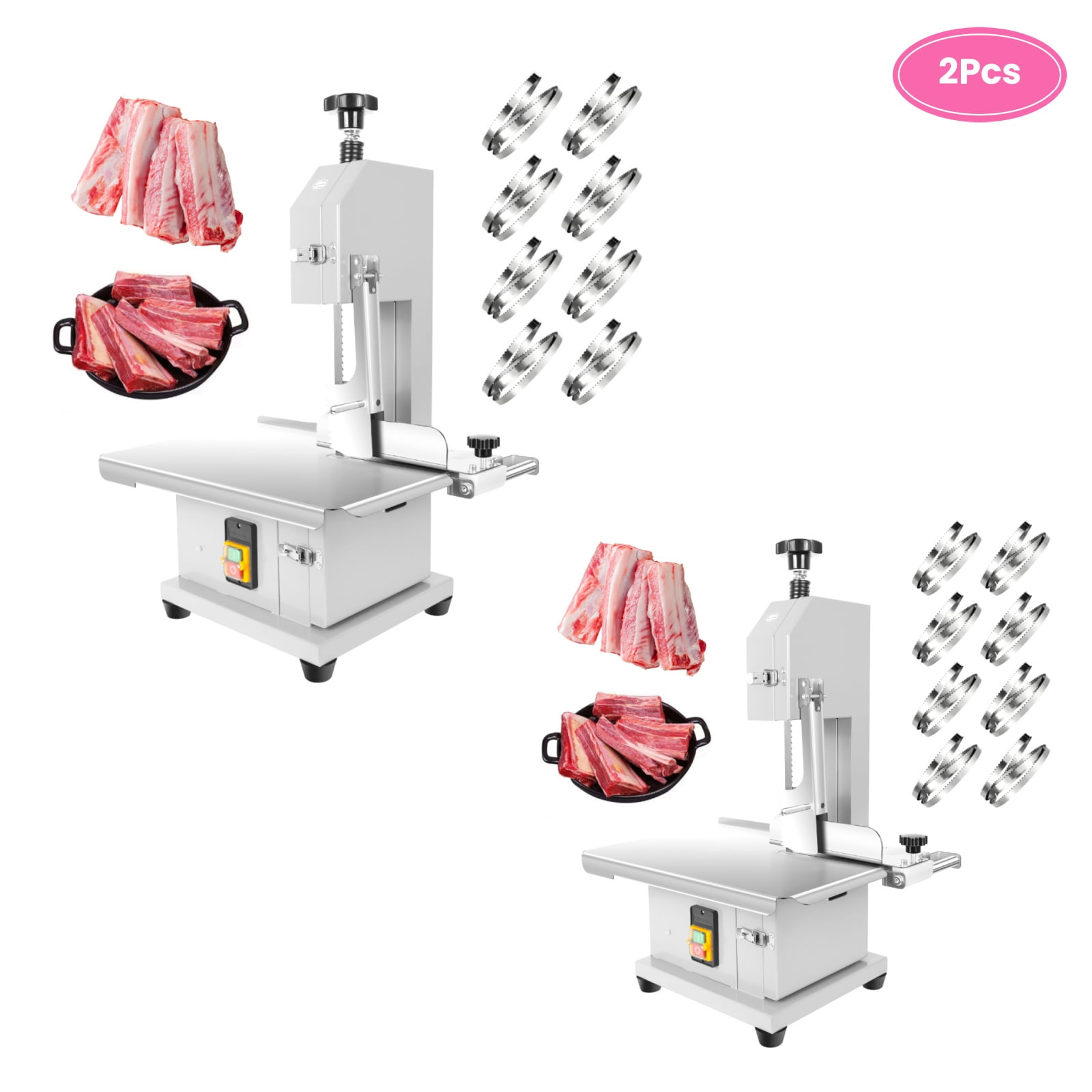 LINJI 2 Pcs Commercial Grade Electric Meat Saw - 1000W Silver Bone ...