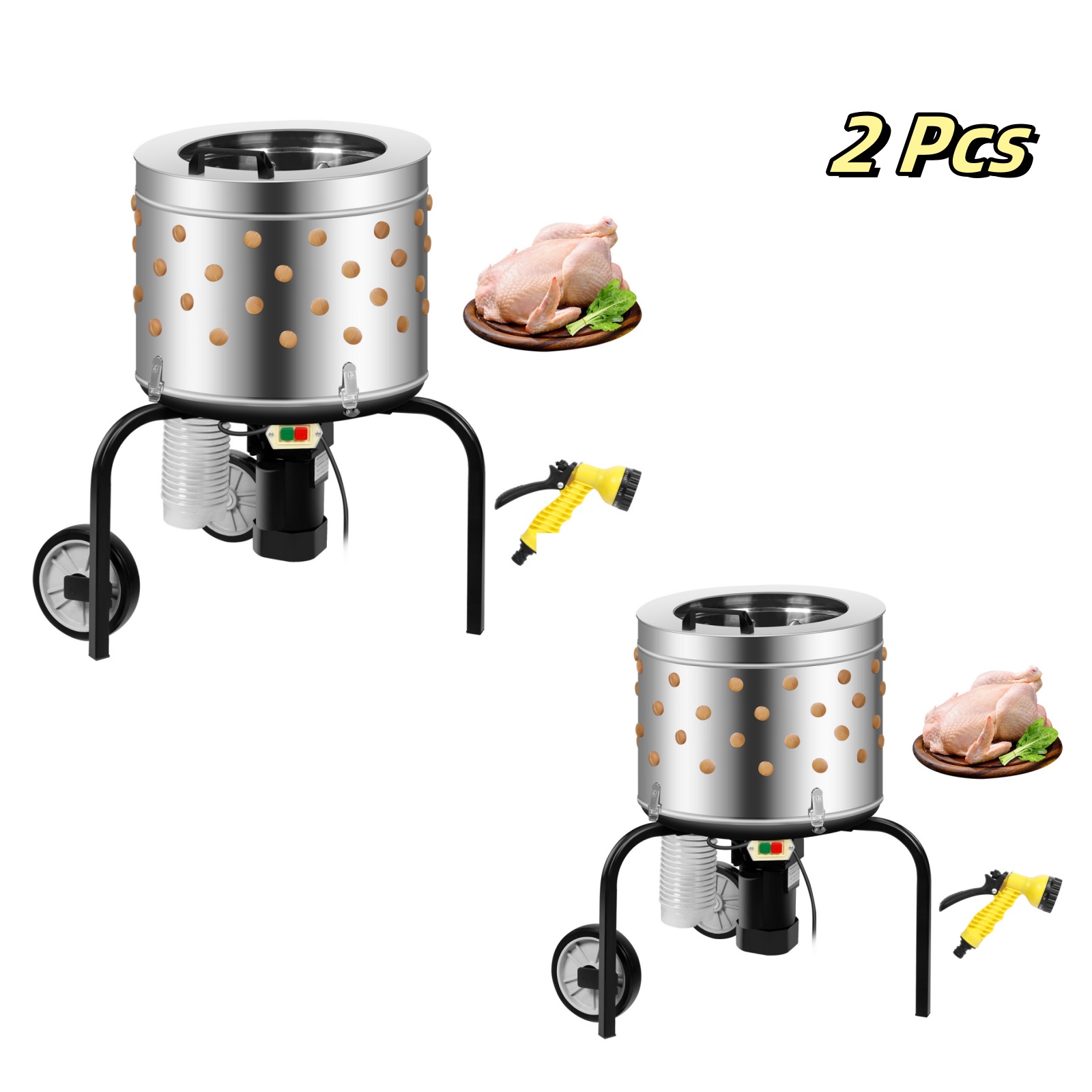 LINJI 2 Pcs High-Capacity Chicken Defeathering Equipment - 20 ...