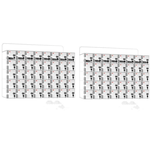 LINJI 2 Pcs Wall-Mounted Cell Phone Storage Locker - 40 Slots Acrylic ...