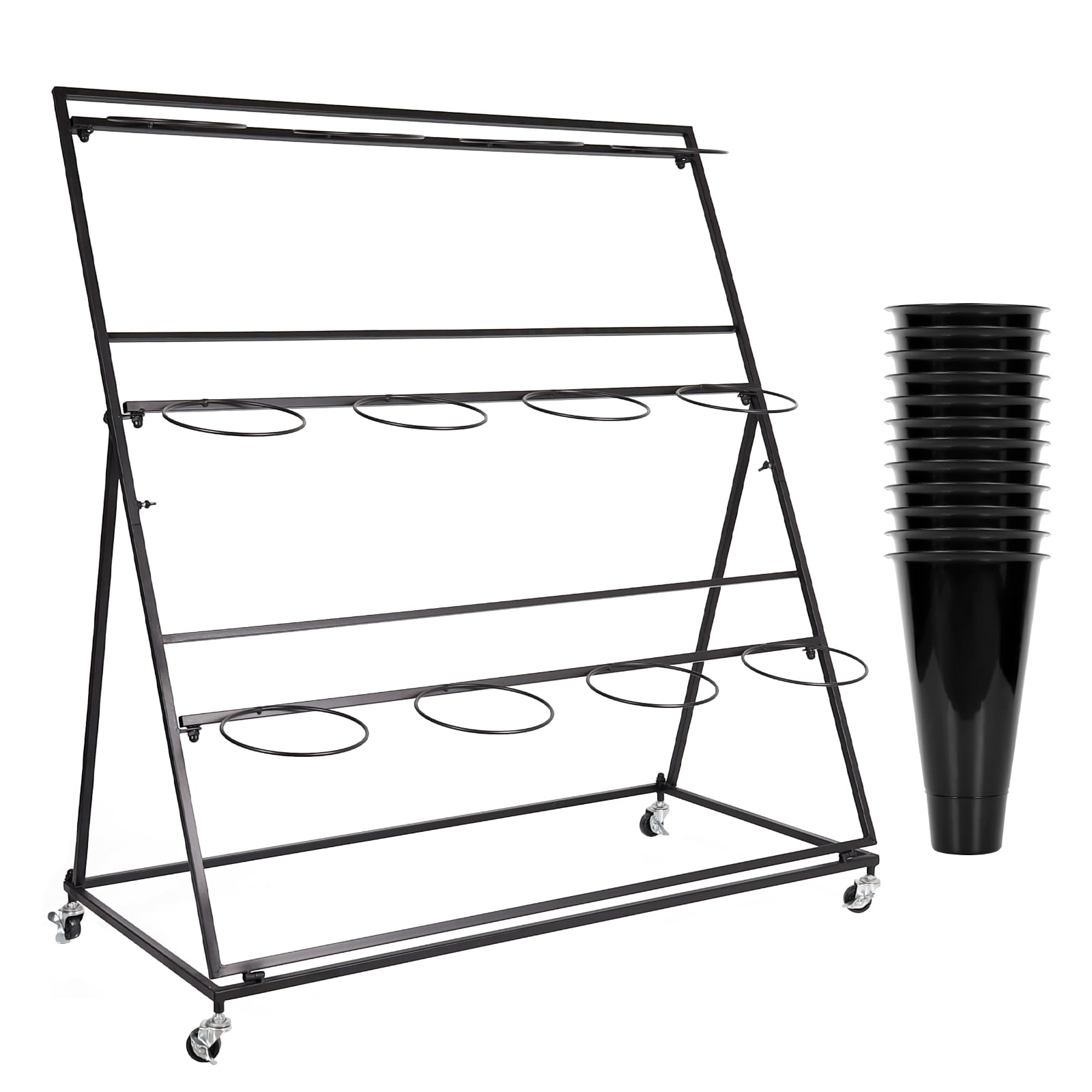 LINJI 3-Tier Metal Flower Display Stand - Removable Florist Stand with ...