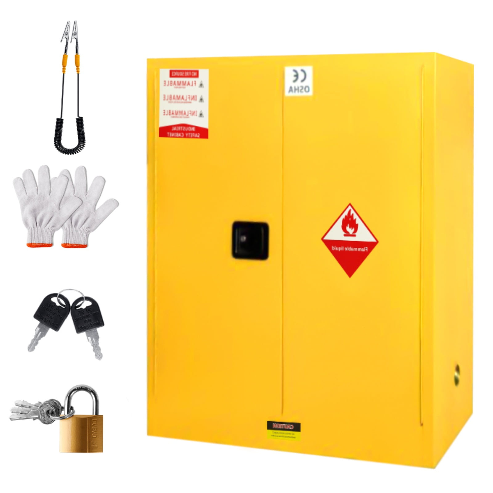 LINJI 30 Gallon Adjustable Shelf Flammable Locker - 18.1" x 43.1" x 50. ...