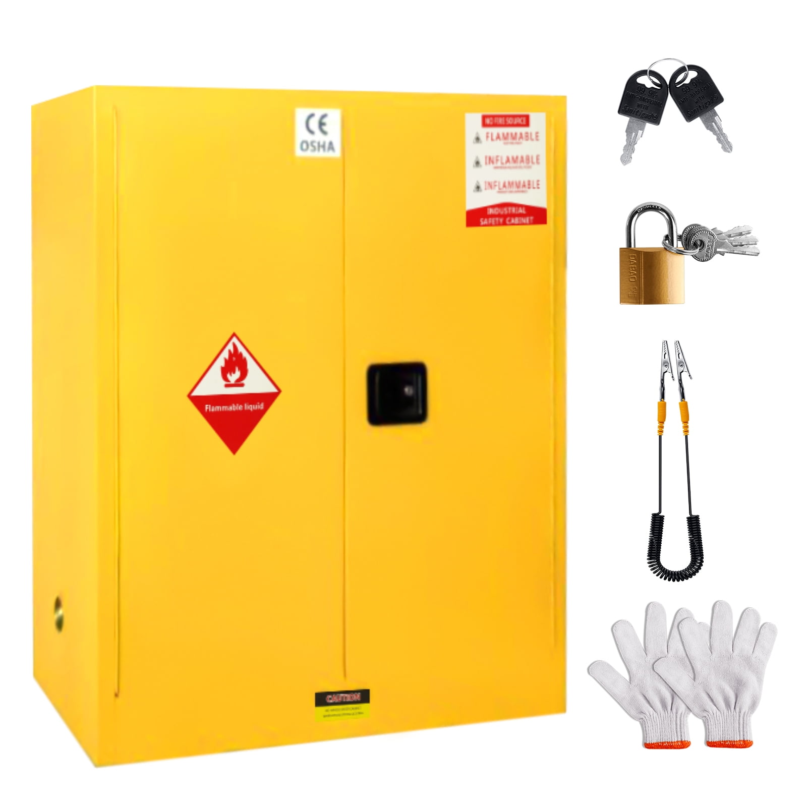 LINJI 30 Gallon Galvanized Steel Flammable Locker - Heavy Duty 18.1" x ...