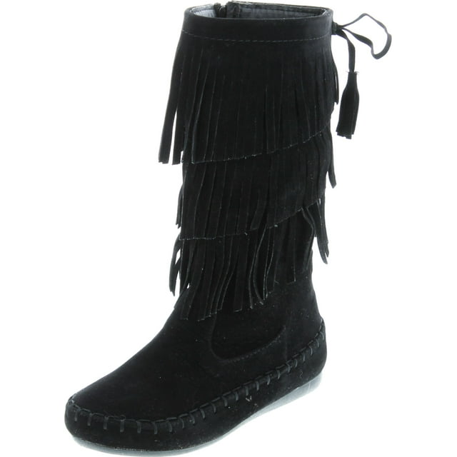 LINK CANDICE-16K Girls Mid Calf 3 Layer Fringe Boots - Walmart.com