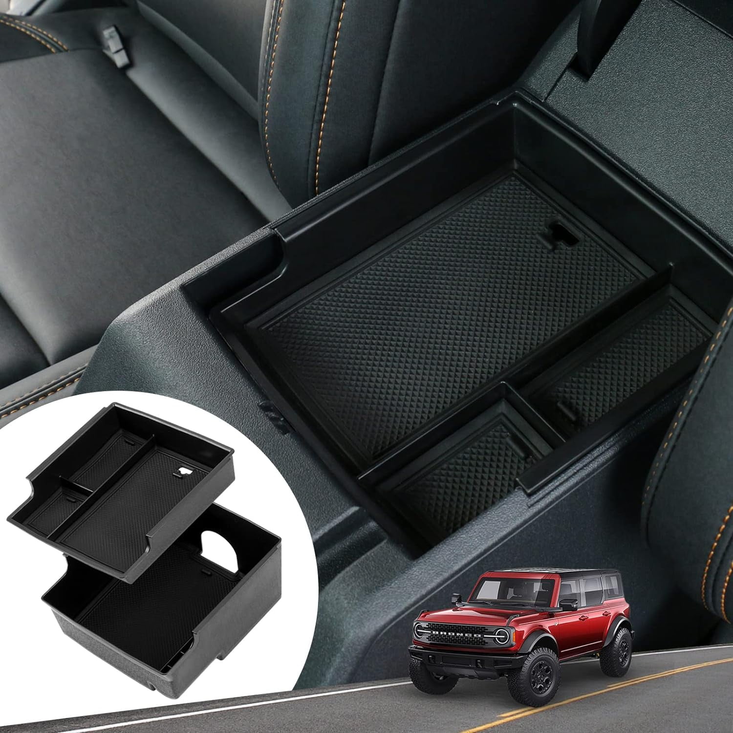 LINKCRO Bronco Center Console Organizer for Ford Bronco 2021 2022 ...