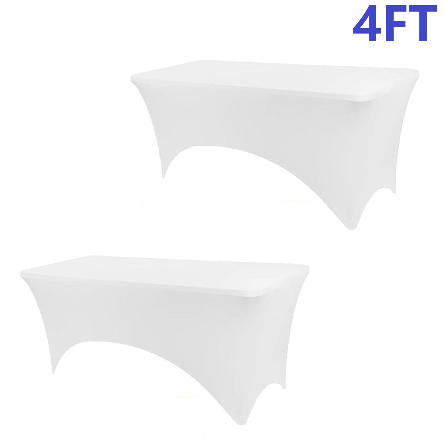 LINKPAL 2 Packs Stretch Spandex Tablecloth 4ft Fitted Rectangular ...
