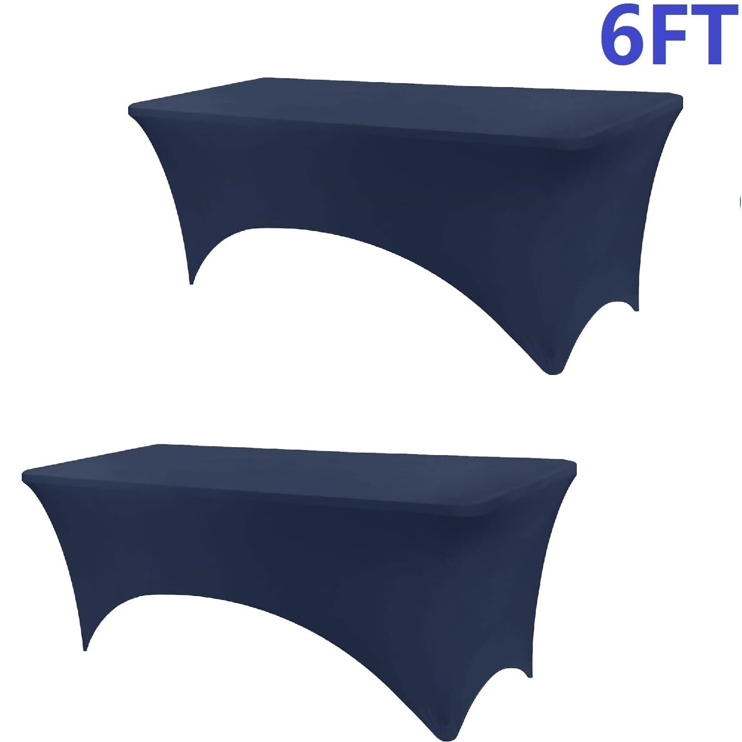 LINKPAL 2 Packs Stretch Spandex Tablecloth 6ft Fitted Rectangular ...
