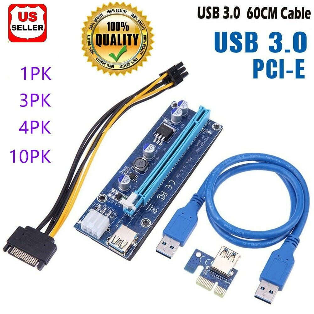 LINKPAL 4PK PCIE Riser 1X to 16X Graphics Extension for GPU Mining ...
