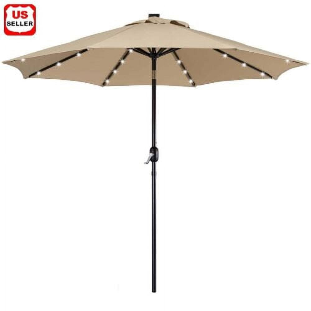 LINKPAL 9 ft Solar Umbrella 32 LED Lighted Patio Umbrella Table Market ...