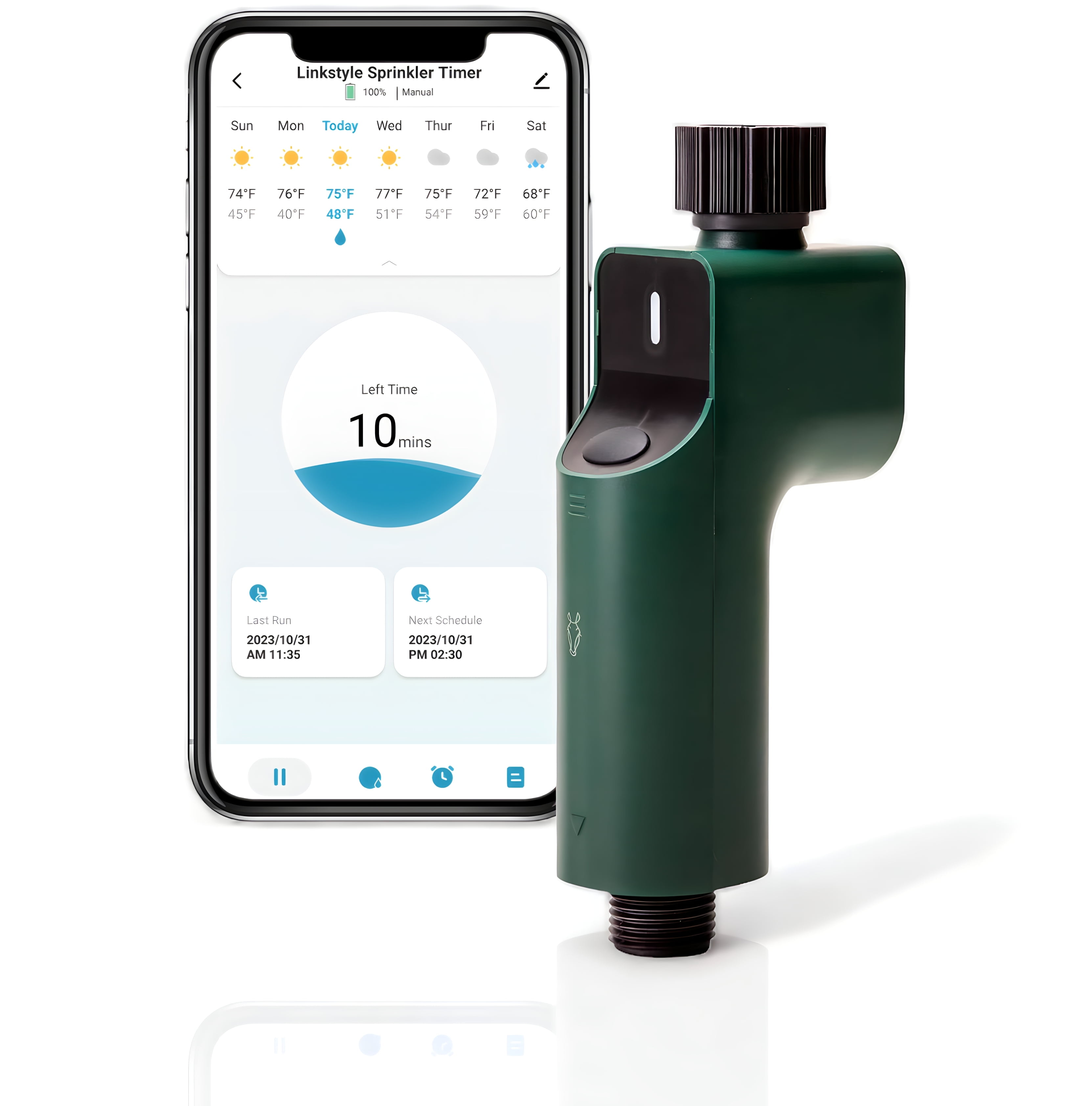 LINKSTYLE WiFi Water Timer, Smart Irrigation Sprinkler, Works with ...