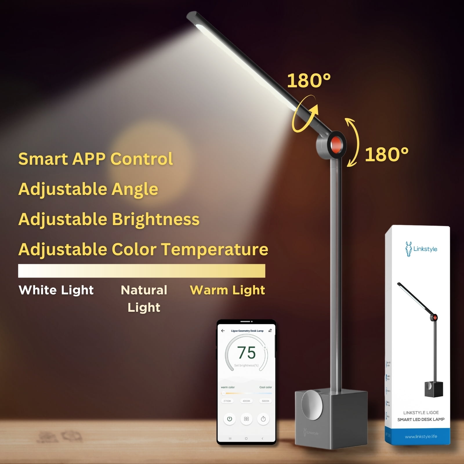 LINKSTYLE LIGOE LED Desk Lamp with Multi-directional Dimmable Arm ...