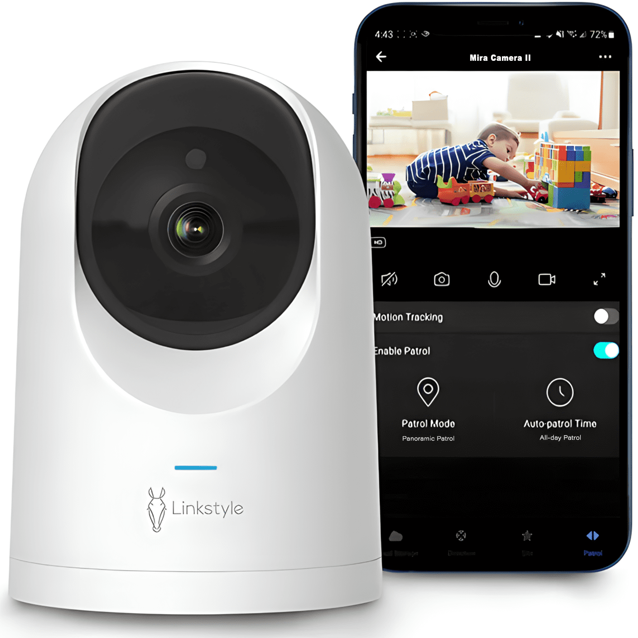 Linkstyle 2K Indoor Home Security Camera, AI Motion Detection, Night ...