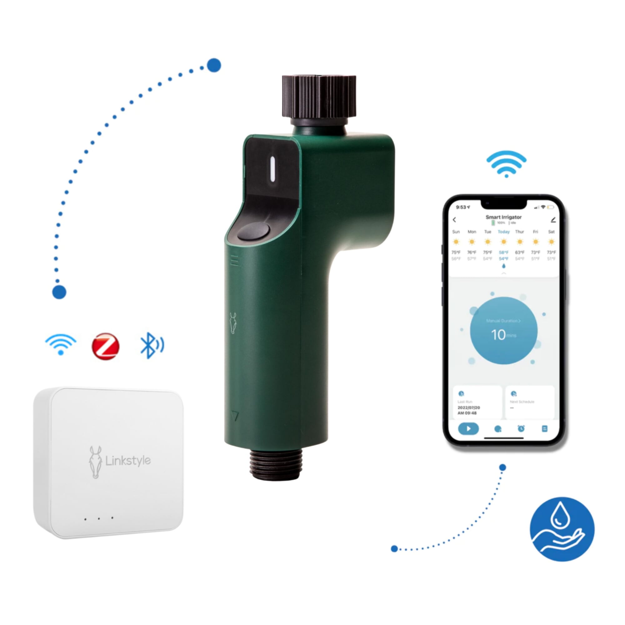 LINKSTYLE Sprinkler Timer with Wireless Hub for Anywhere Access ...