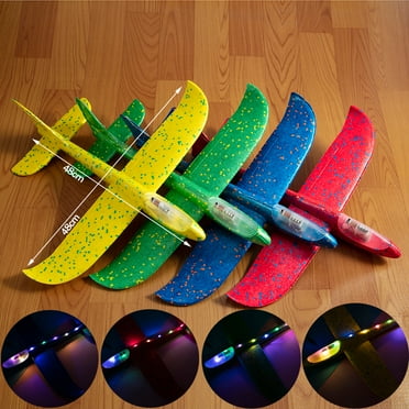 LED Light Airplane,18.90" Large Throwing Foam Plane, Glider Plane ...