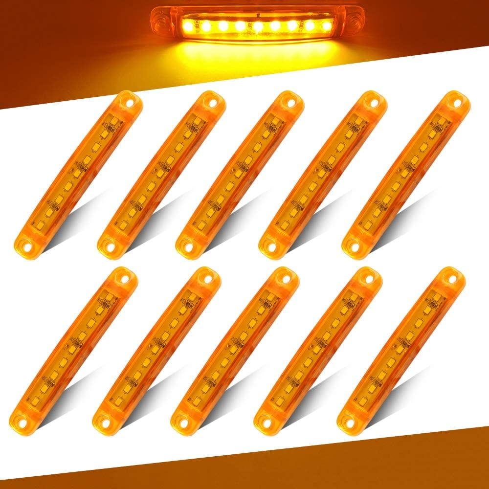LINLIN 10Pcs 9LED Side Marker Indicator Lights 12-24V Trailer Truck ...