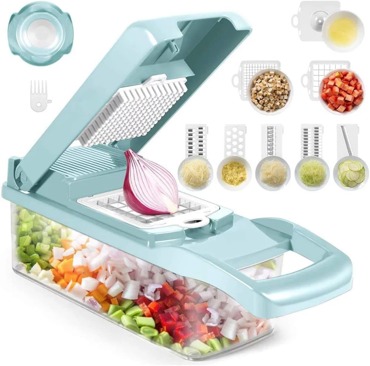 LINLIN 13 in 1 Super and Professional Vegetable Chopper, Onion Chopper ...
