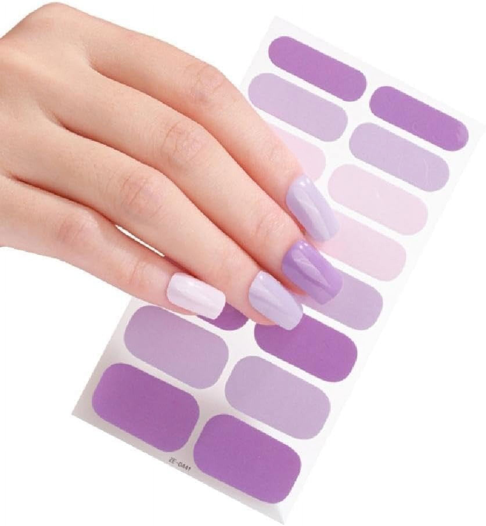 LINLIN 16 Strips Semi Cured Gel Nail Stickers Set for UV Lamp Designer 3D Nails Polish Wraps ...