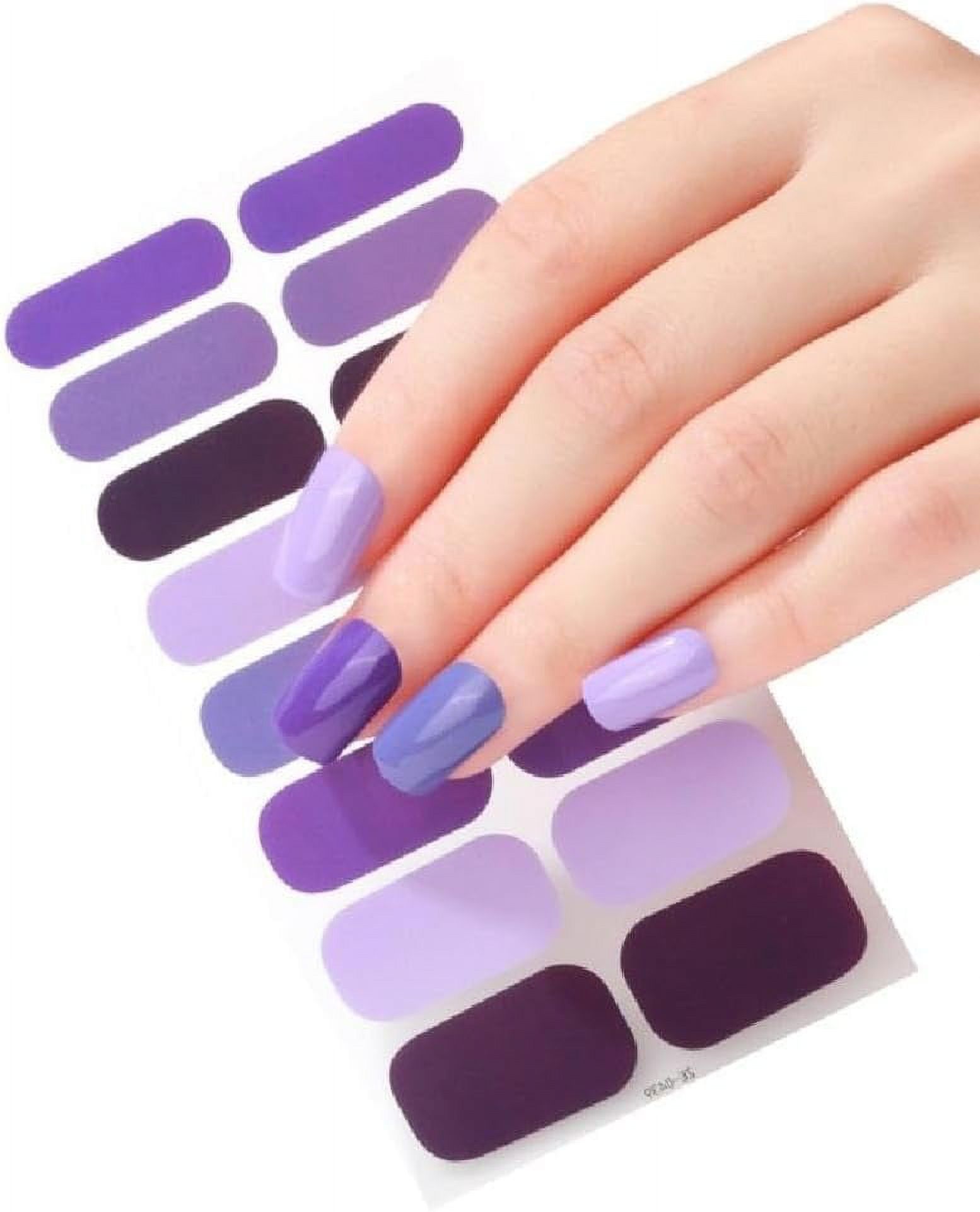 LINLIN 16 Strips Semi Cured Gel Nail Stickers Set for UV Lamp Designer ...