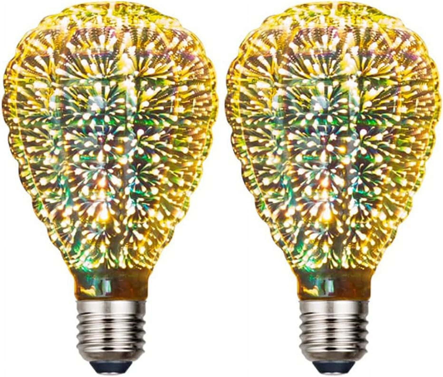 LINLIN 2 Pcs 3D Fireworks Decorative Light Bulb, E27 Base, 4W, AC85 ...